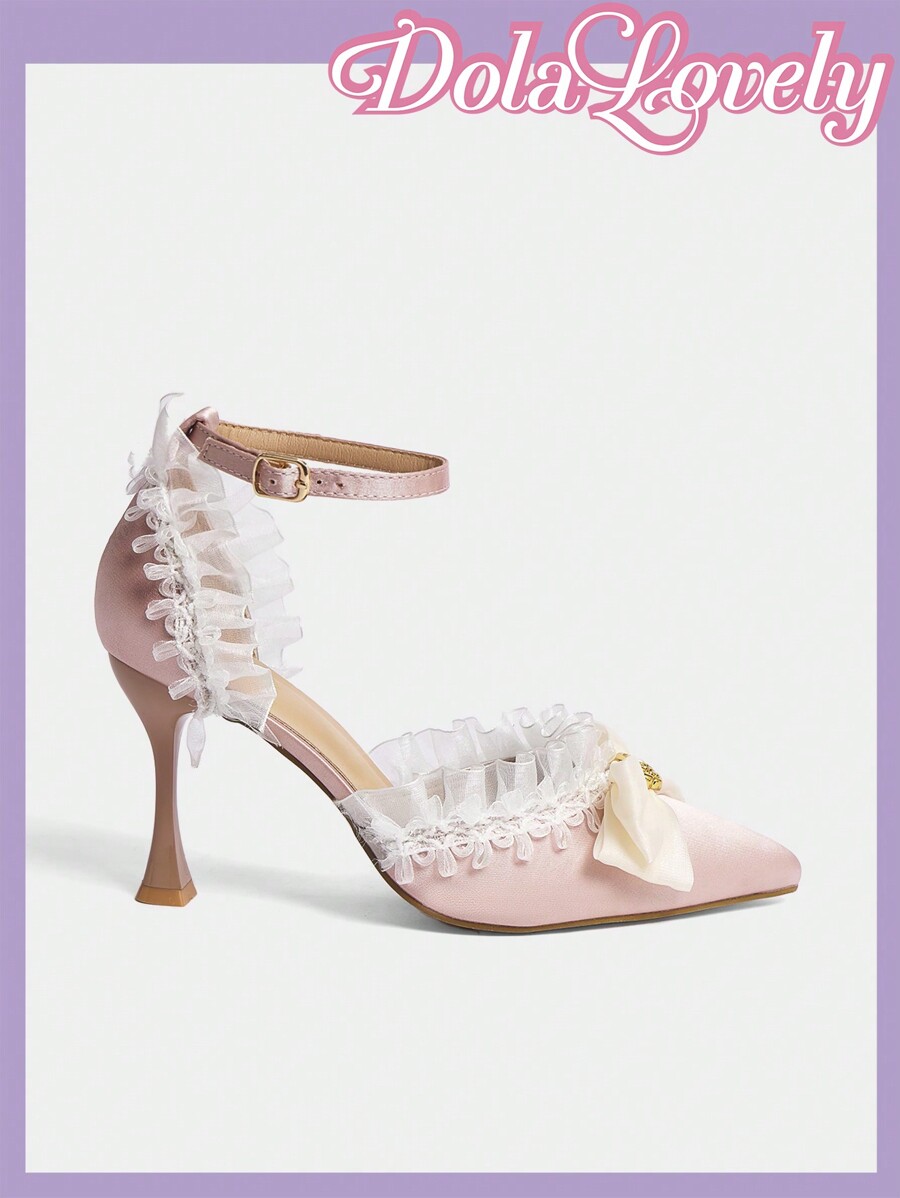 Dola Lovely Women's Cute Lolita Lace High Heel Shoes | SHEIN USA