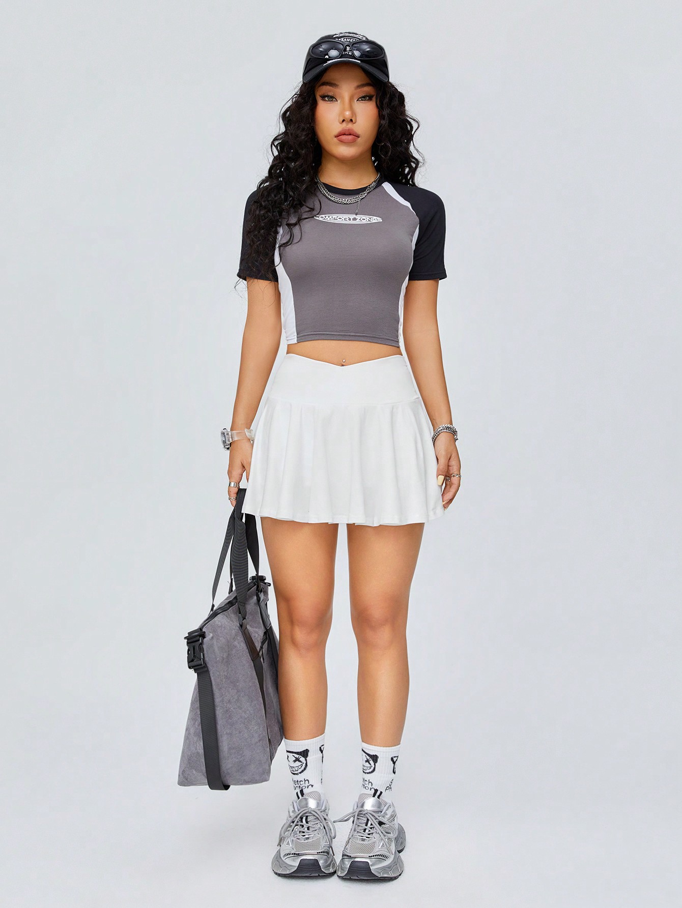SHEIN Coolane Pleated Mid-Length Skirt With V-Waist For Sports | SHEIN USA