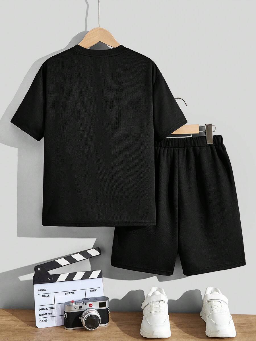 SHEIN 2pcs/Set Tween Boys' Casual Game Machine Print Short Sleeve T ...