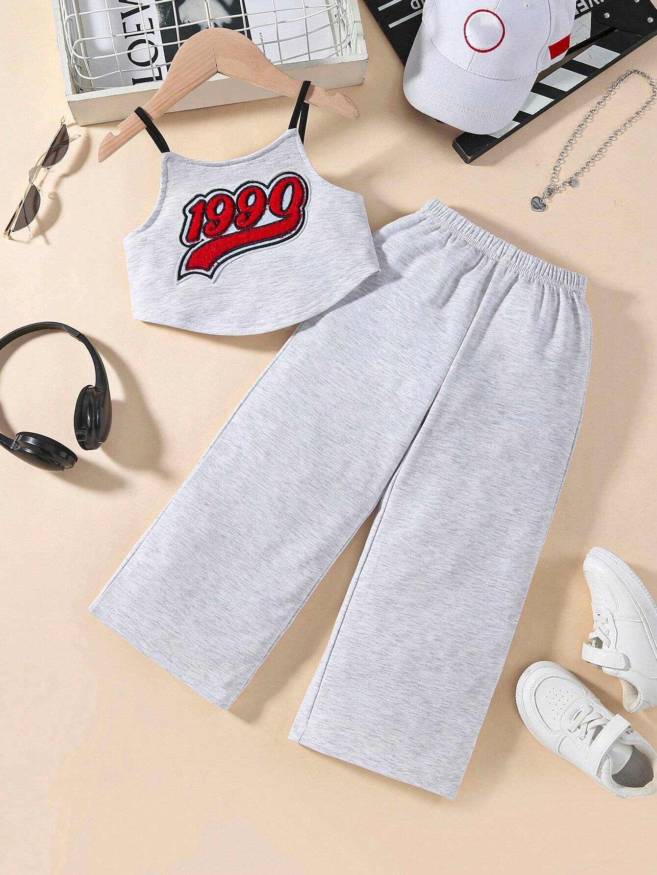 SHEIN 夏の音楽祭りに最適♪デジタル刺繍デザインのタンクトップ＆ロングパンツセット | SHEIN JAPAN