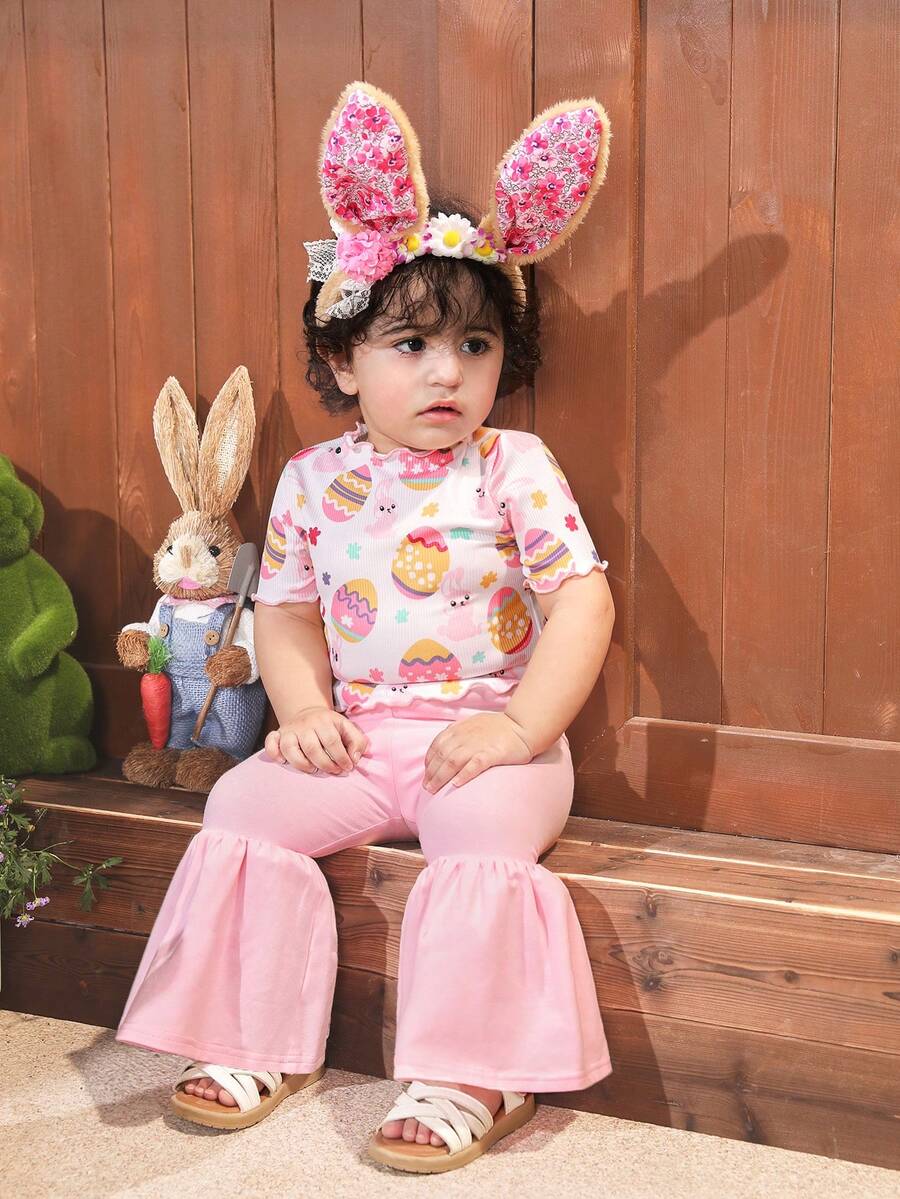 SHEIN Conjunto Casual de Verão Para Bebê Menina, Camiseta de Malha Com ...