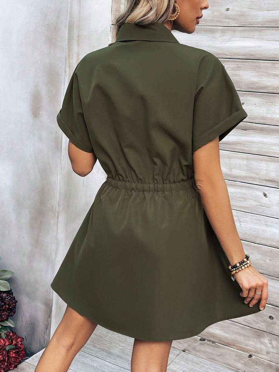 SHEIN Relaxiva Women's Waist-Cinching Shirt Dress | SHEIN UK