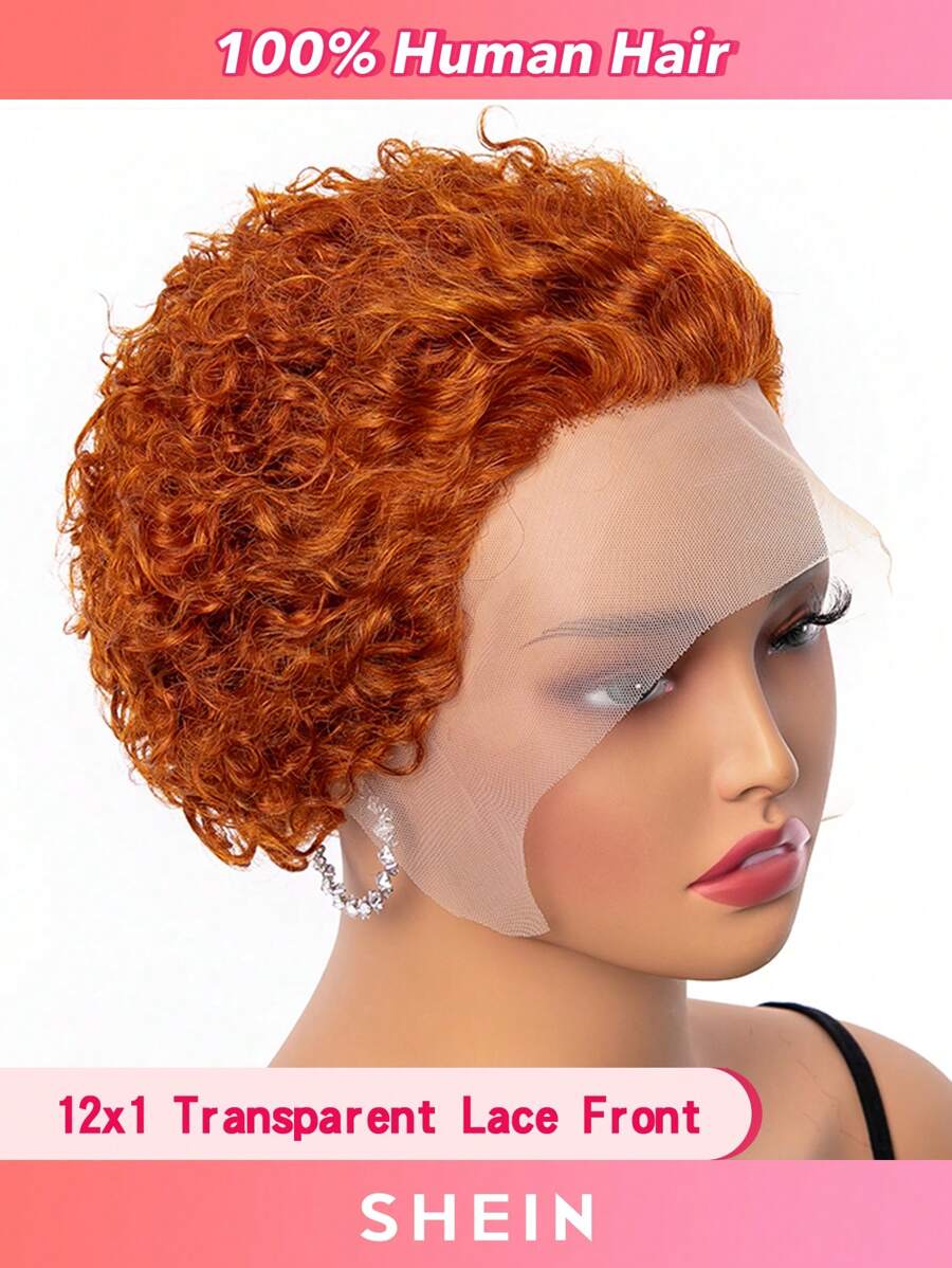 Transparent Lace Water Wave Pixie Cut 12 X 1 Curly Lace Frontal Wigs ...