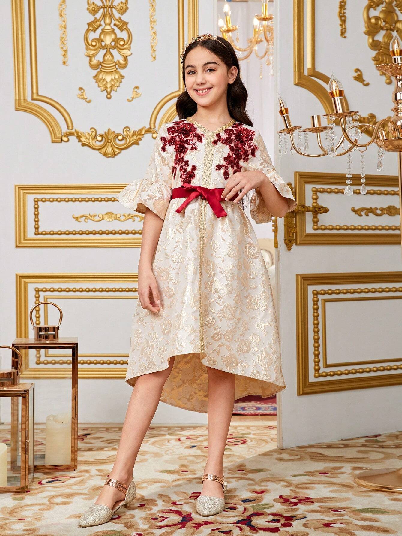SHEIN Tween Girl Sibling Outfits Sibling Sets Casual Floral Patchwork ...