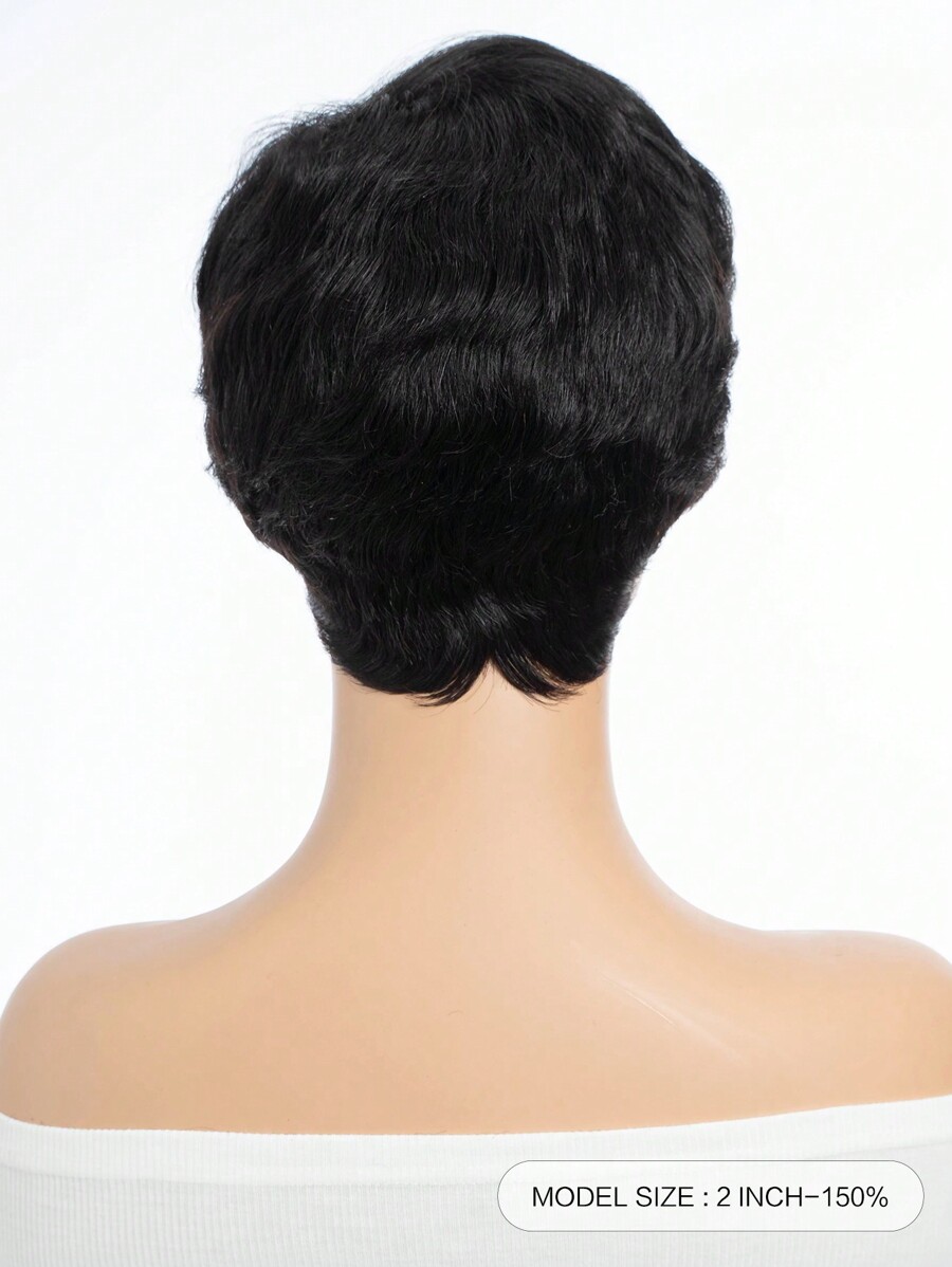 Short Pixie Cut Human Hair Lace Frontal Wig 5*1 Side Part Lace Wig ...