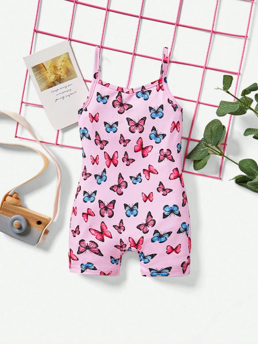 SHEIN Baby Girl's Butterfly Pattern Romper | SHEIN USA