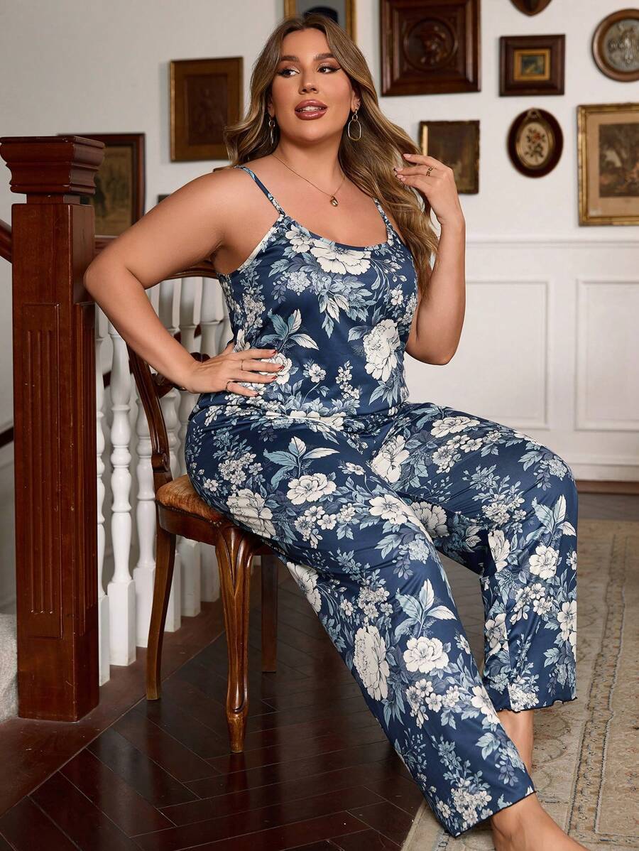 Pati Paints Conjunto de pijama de mujer talla grande de color azul ...