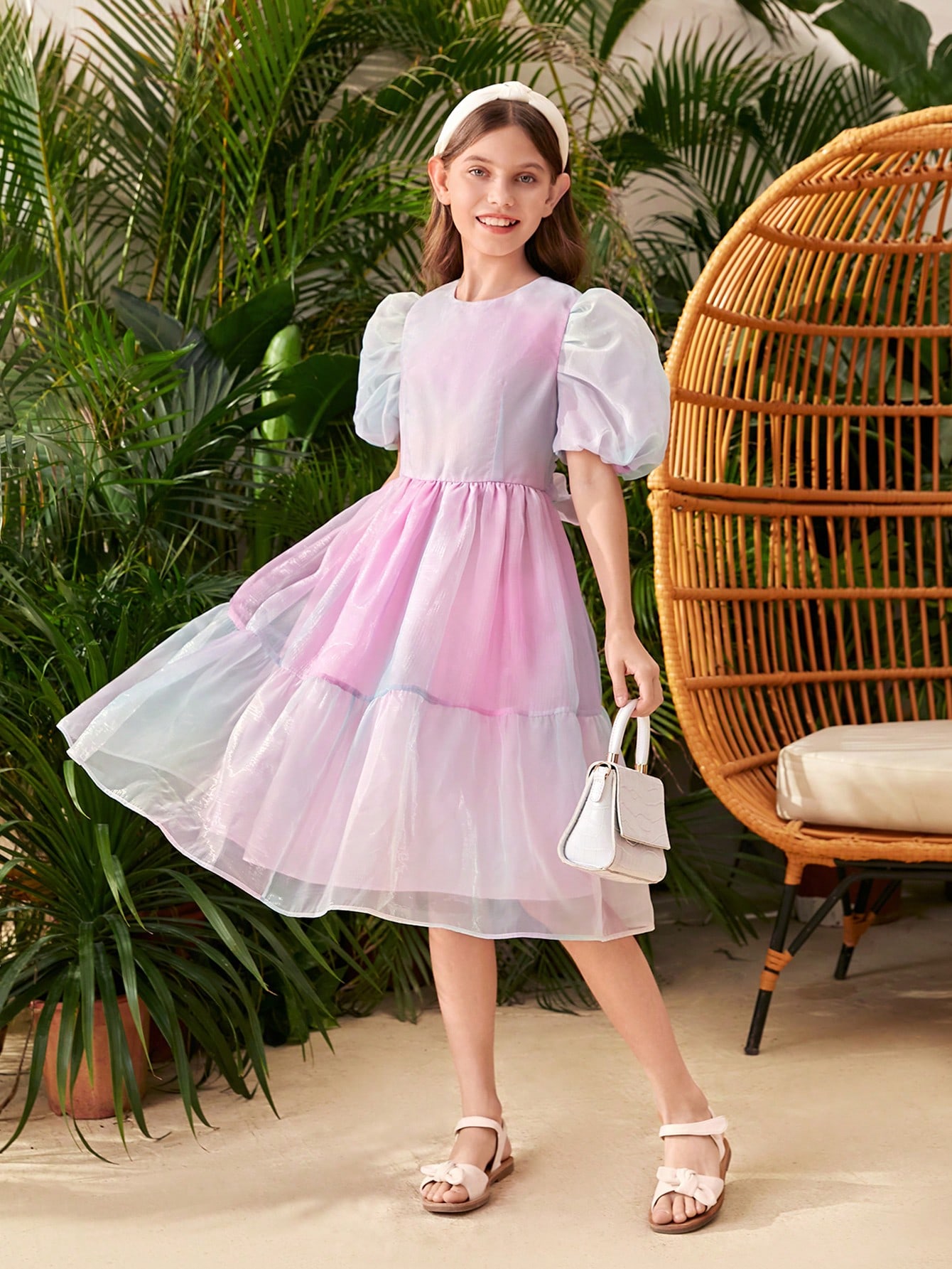 SHEIN Kids EVRYDAY Tween Girls' Elegant And Romantic Multi-Color ...