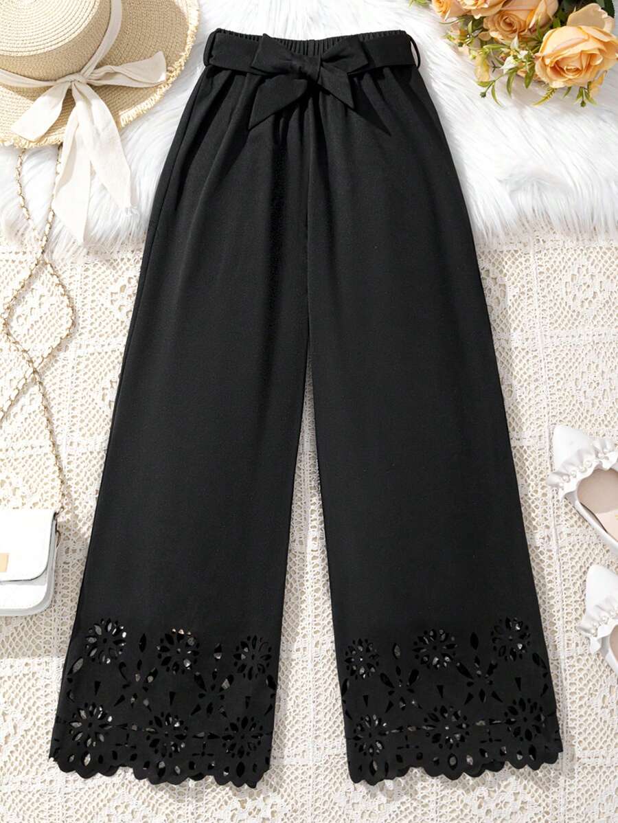 SHEIN Pantalon À Jambe Large Avec Motif De Fleurs Brûlées Pour ...