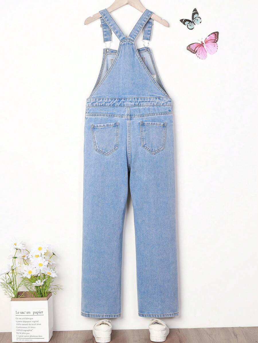 Distressed Denim Overalls For Tween Girls | SHEIN UK