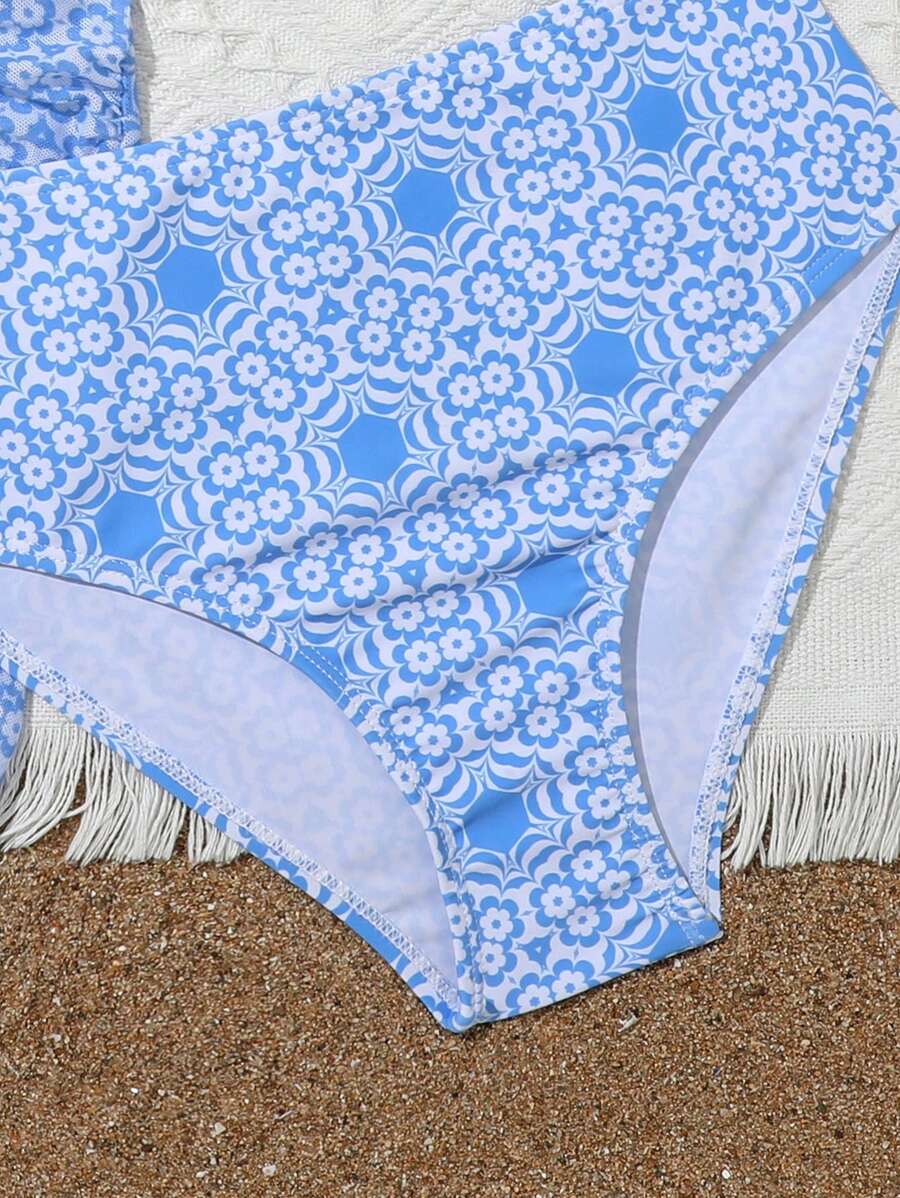 Conjunto de biquíni estampado floral 3 unidades / conjunto Tween Girl ...