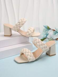 Damen Sommer Neue Mode Plateau Absatz Geflochten Riemen Mule Slide ...
