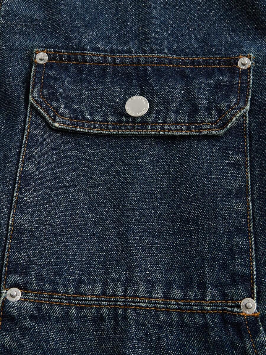 Manfinity Hypemode Men's Water-Washed Denim Jacket With Zipper Opening ...