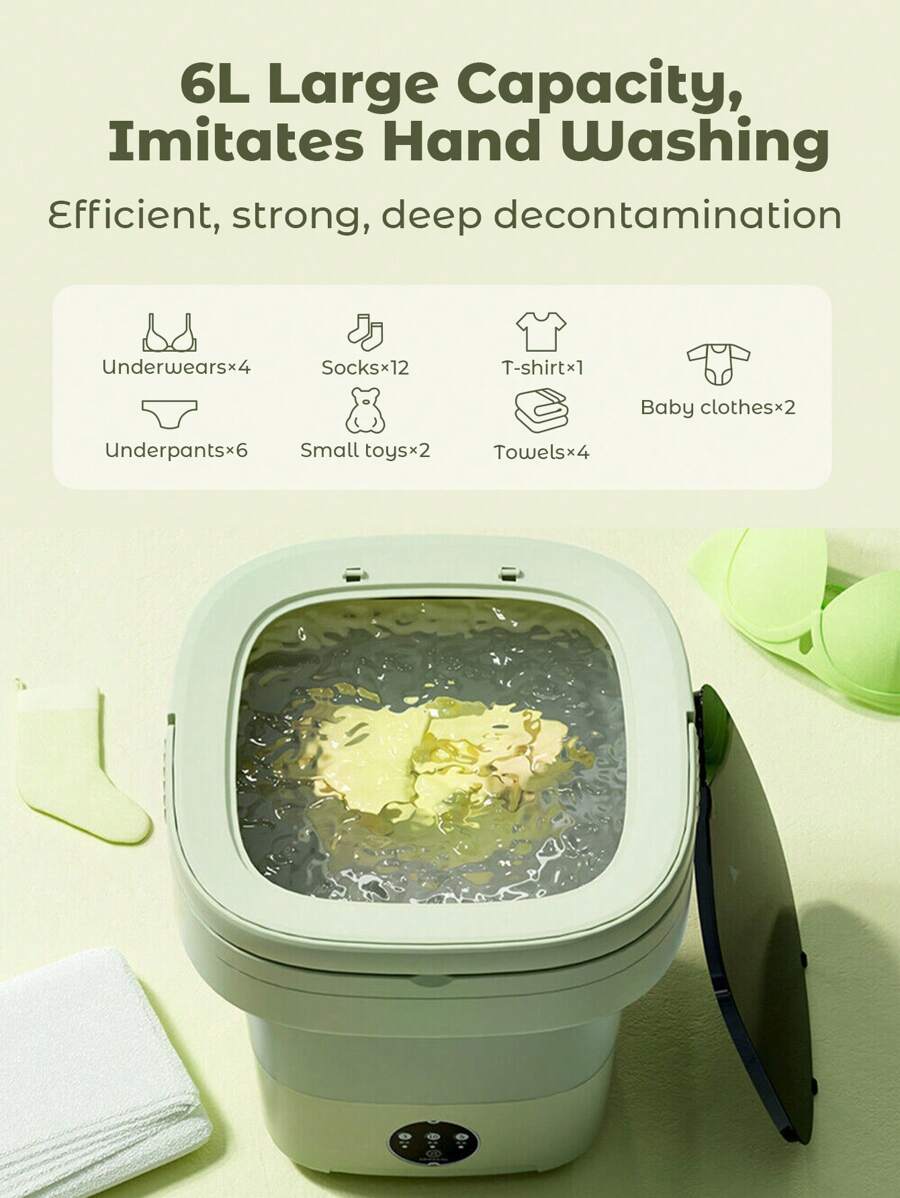 Teckwe Foldable Washing Machine,Portable Bucket-Type Fully Automatic Washing And Drying Machine ...