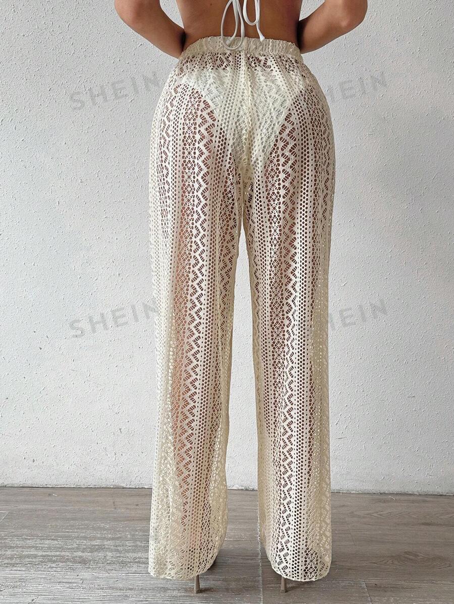 Shein Swim Bohofeel Womens Hollow Out Split Cover Up Pants For Sale