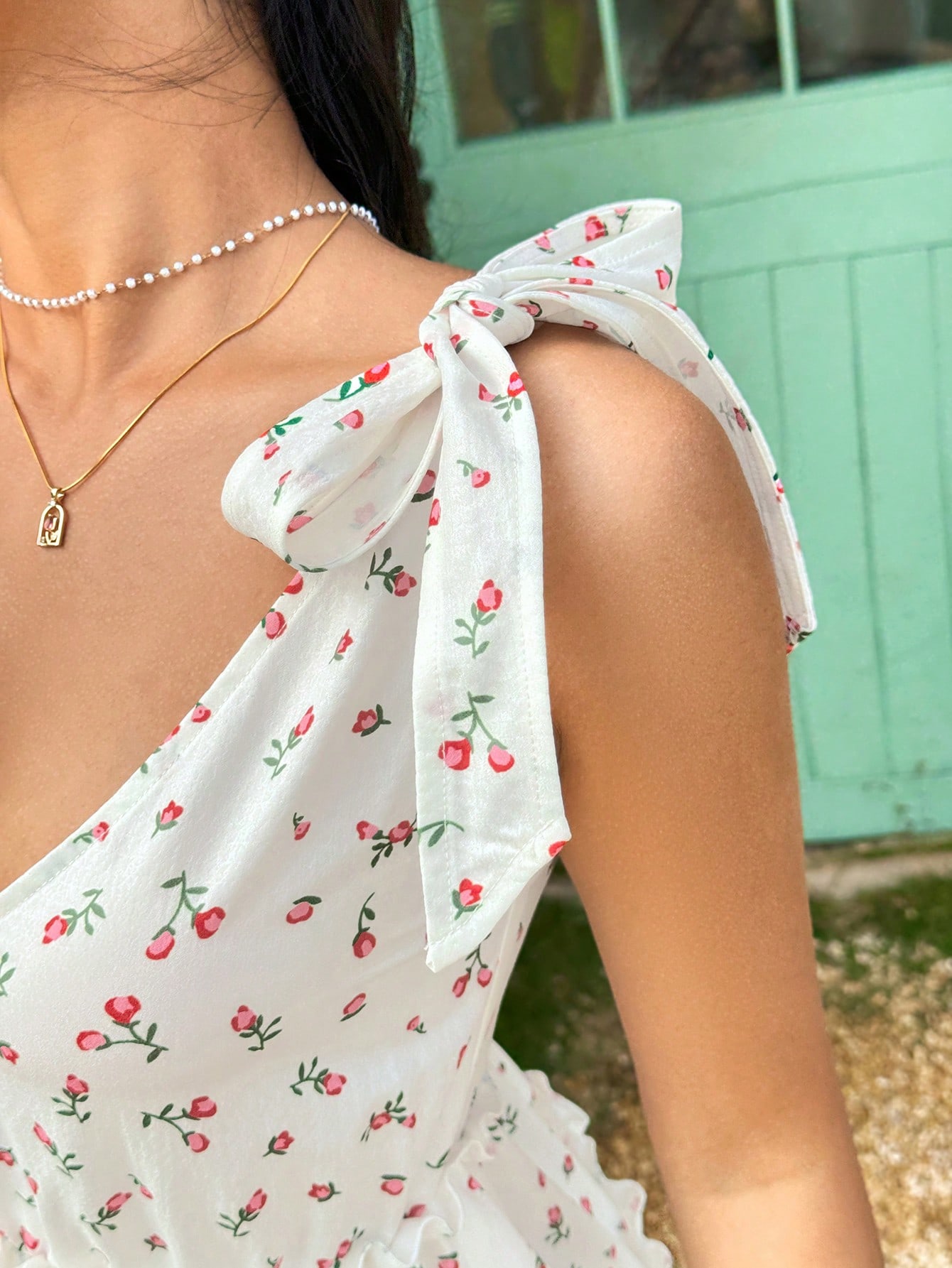 SHEIN WYWH Floral Print Shoulder Strap Sundress | SHEIN USA