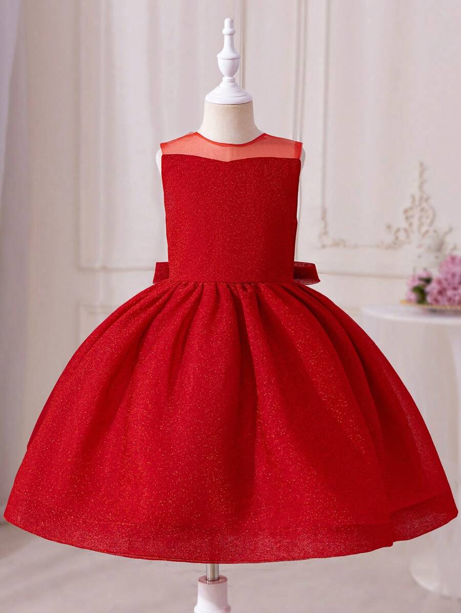 Red Sequined Princess Dress For Girls, Ideal For Birthday Parties ...