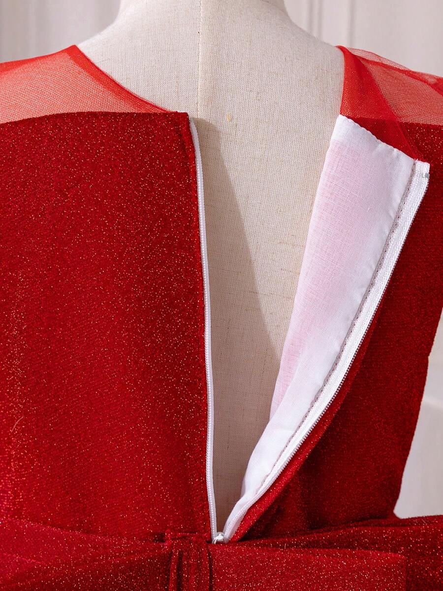 Red Sequined Princess Dress For Girls, Ideal For Birthday Parties ...