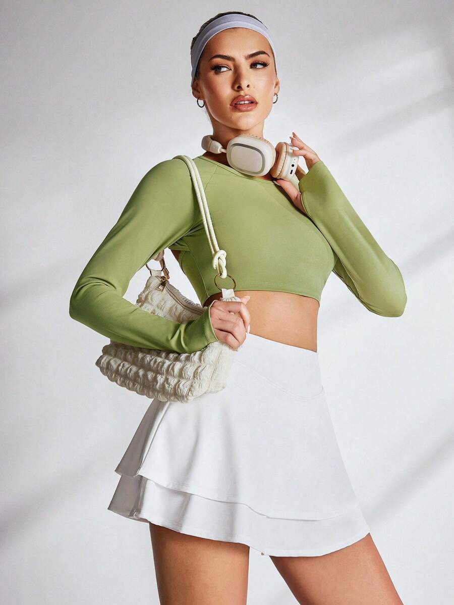 SHEIN VARSITIE Sports Tennis Basic Backless With TOP AND SKIRT SET ...