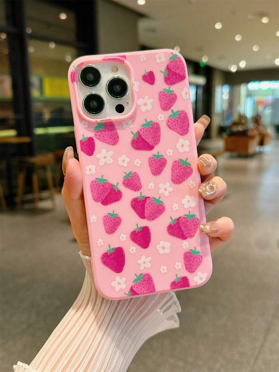 Amanda Zava Artist Girlcore Strawberry & Flower Pattern Frosted Phone ...