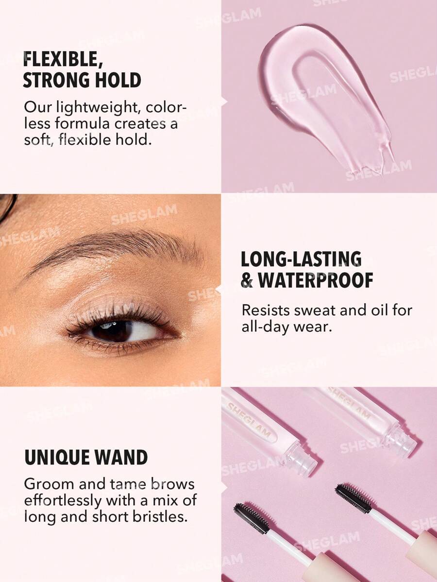 SHEGLAM Set Me Up Brow Gel Long Lasting Waterproof Clear Eyebrow Gel ...