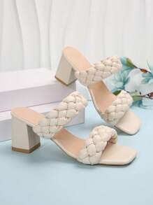 Damen Sommer Neue Mode Plateau Absatz Geflochten Riemen Mule Slide ...
