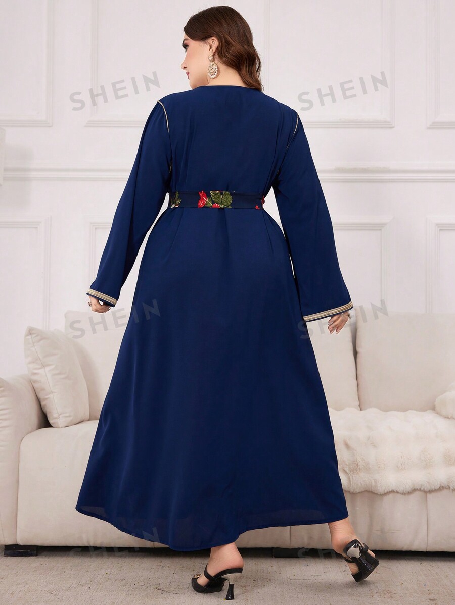 SHEIN Najma Roupa Árabe Feminina De Tamanho Grande Com Estampa Floral E ...