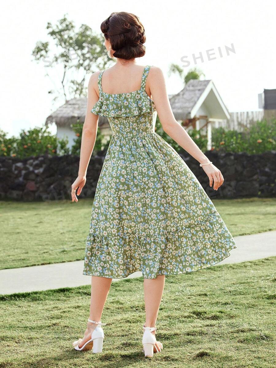 SHEIN DECDS Rural Vacation Style Dress, Spring & Summer, With Wide ...