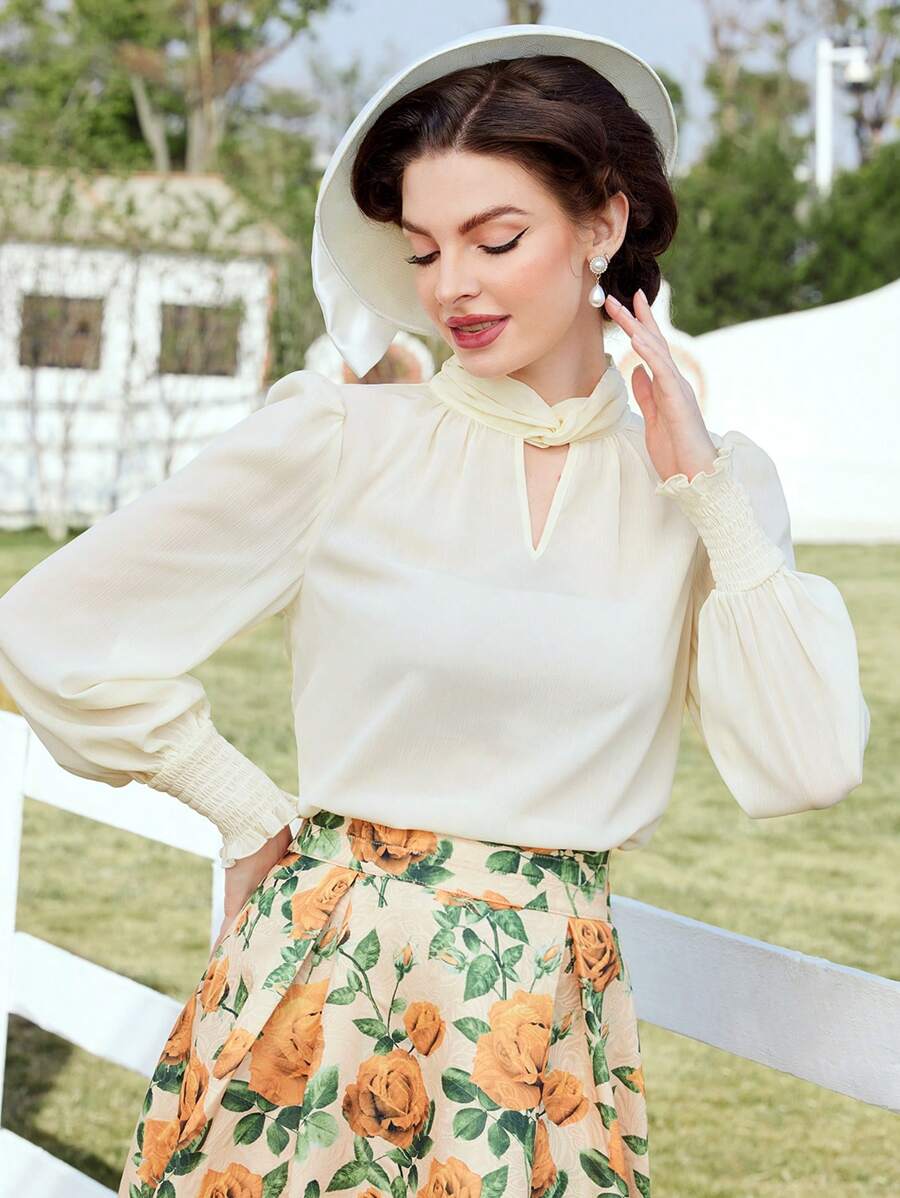 SHEIN DECDS Vacation Style Loose Sheer Chiffon Blouse For Spring/Summer ...