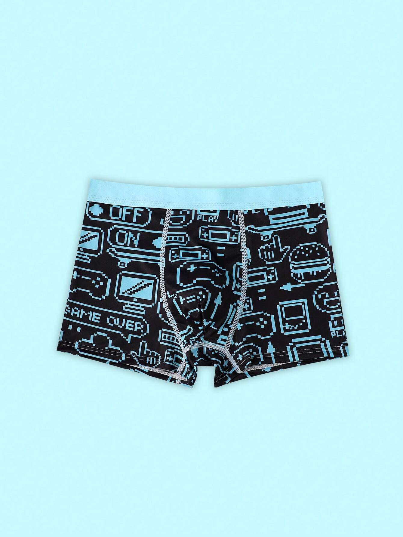 5pcs/Pack Pixel Video Game Console Printed Boxer Briefs For Tween Boys ...