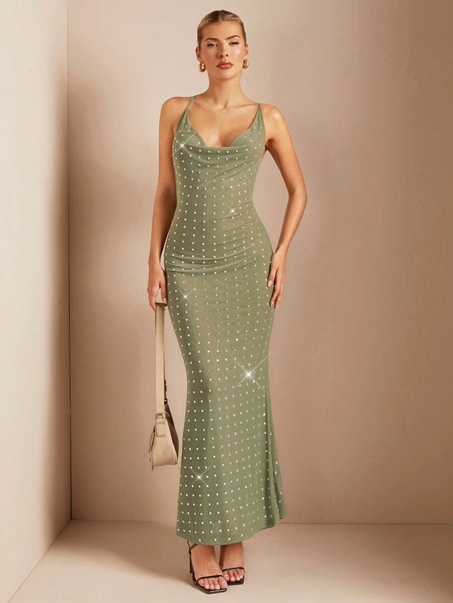 Anitta X SHEIN SHEIN BAE Women's Sexy Sheer Cowl Collar Full Body ...