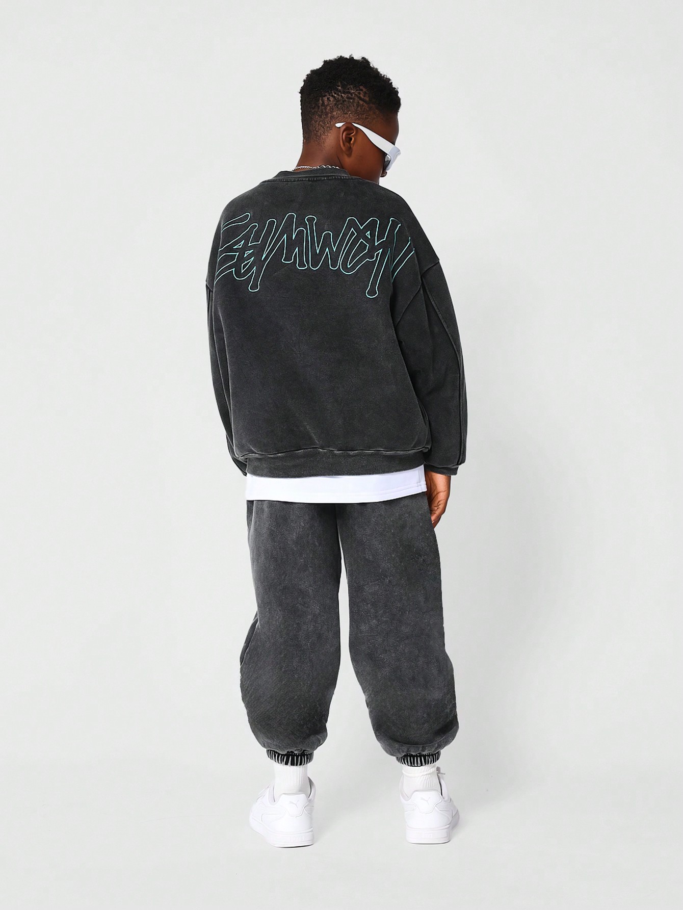 SUMWON Kids Unisex Oversized Fit Premium Washed Sweatshirt | SHEIN USA