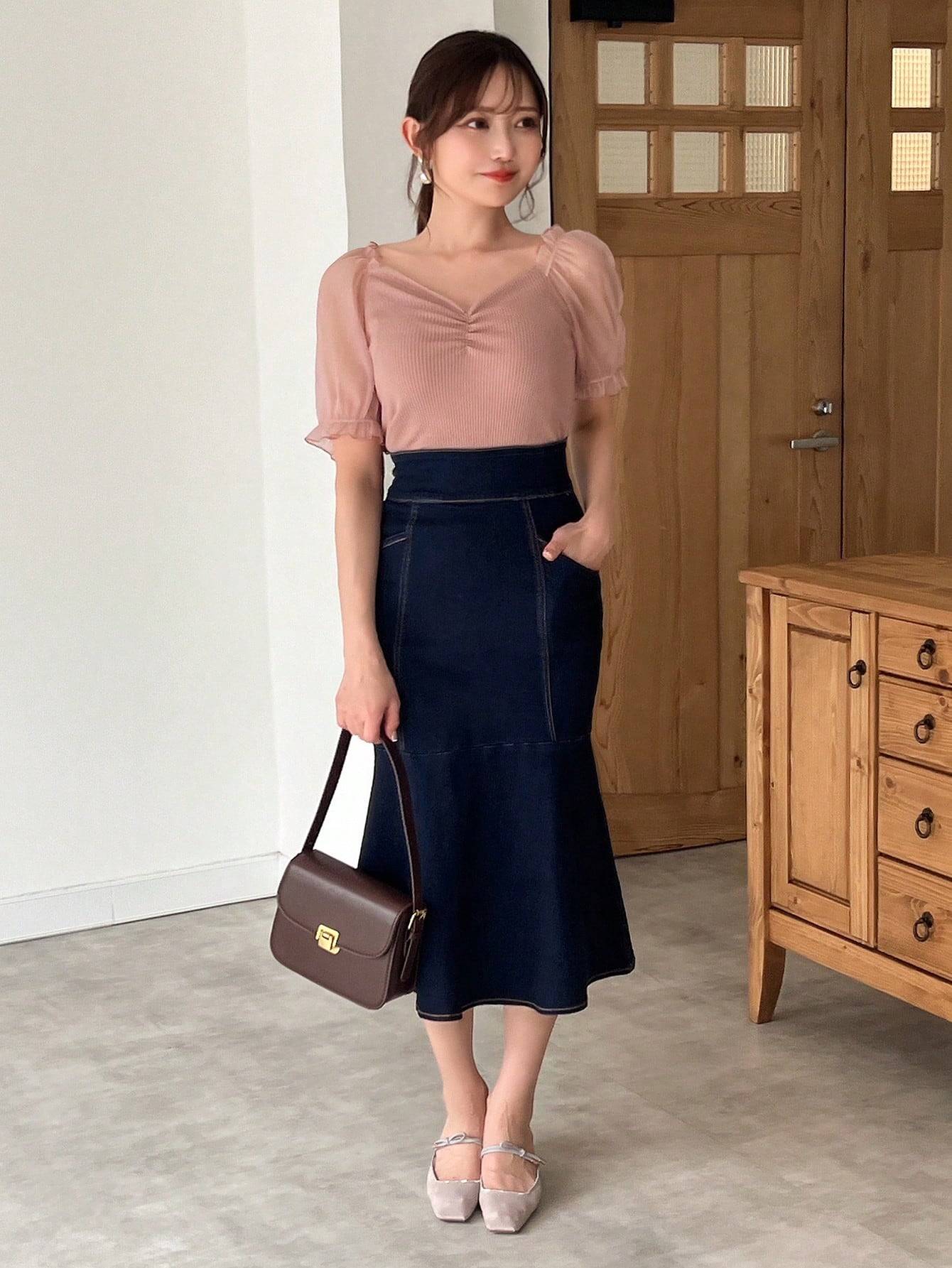 FRIFUL Women's Solid Color Mermaid Style Denim Skirt | SHEIN UK