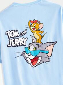 TOM & JERRY X SHEIN Men Cartoon And Letter Graphic Tee | SHEIN USA