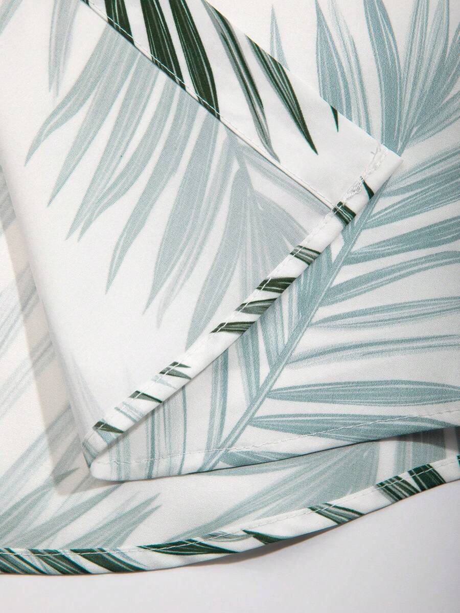 Manfinity RSRT Men's Tropical Print Short Sleeve Shirt And Shorts With ...