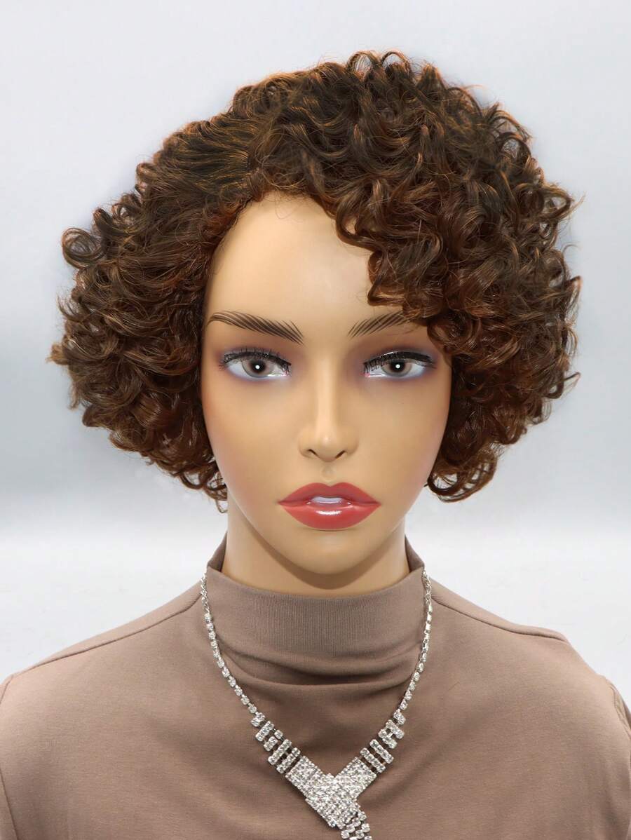 7" 150% Density Dark Brown C-Part Transparent Lace 100% Human Hair ...