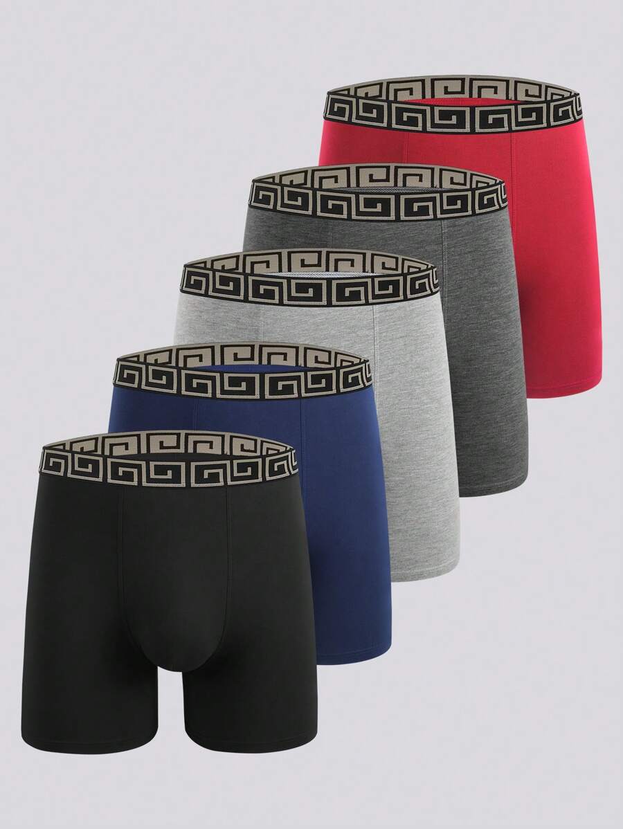 5pcs Men's Printed Boxer Briefs Set | SHEIN UK