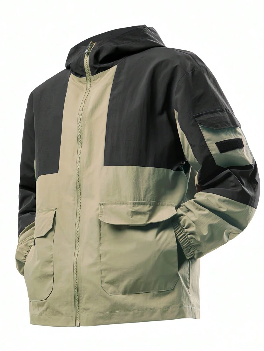 Manfinity Homme Men'S Color Block Hooded Jacket | SHEIN USA