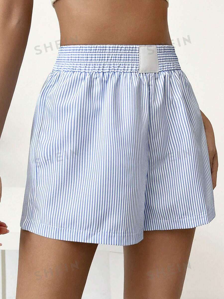 SHEIN EZwear Elastic Waist Striped Shorts | SHEIN UK