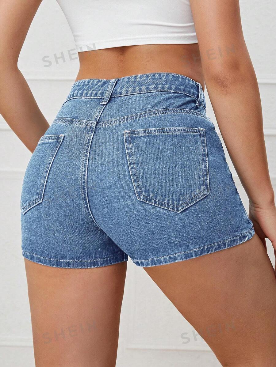 SHEIN Qutie Mini Denim Skort | SHEIN UK