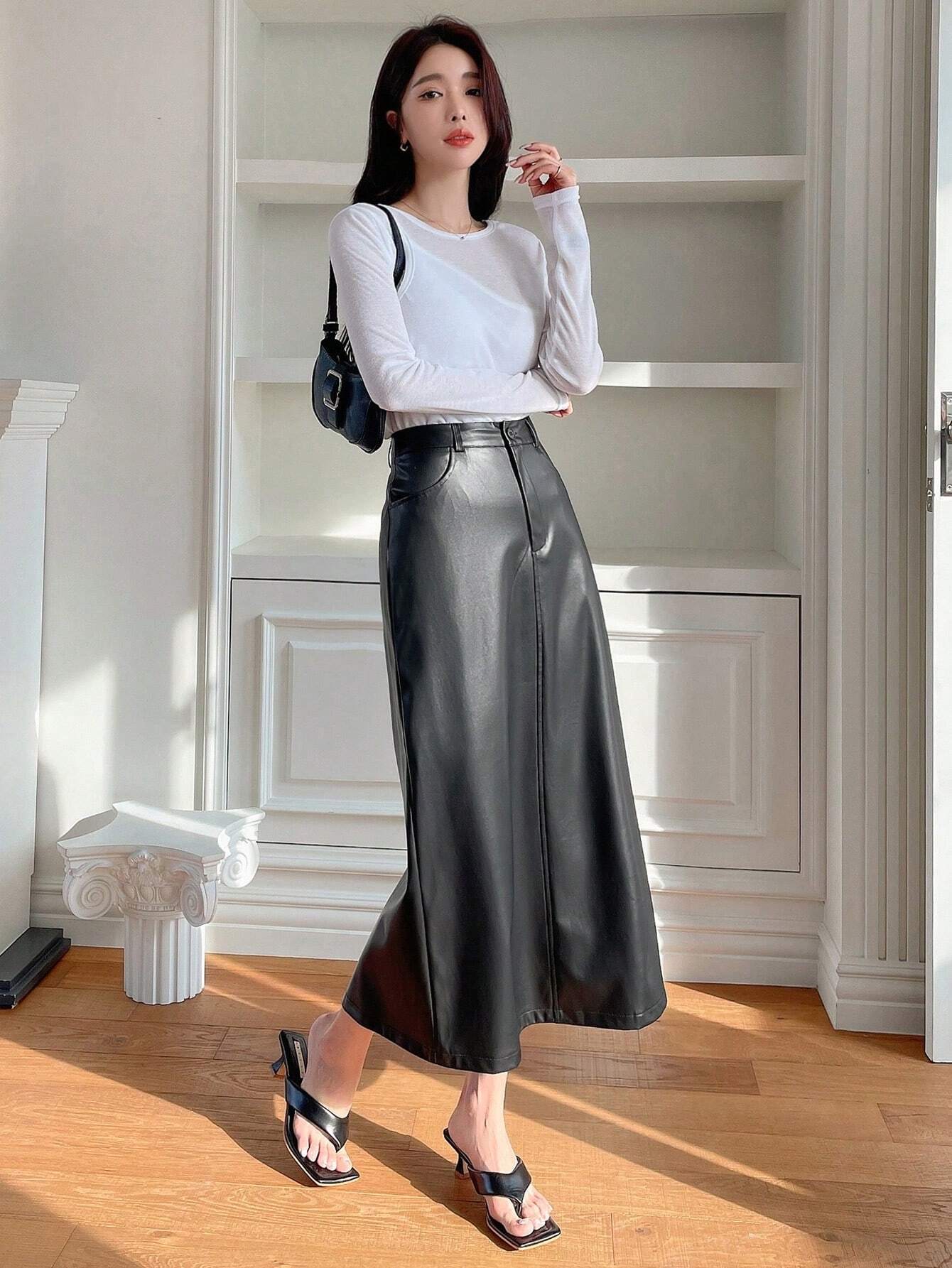 Dazy Designer Women's A-Line Long Midi Skirt | SHEIN USA