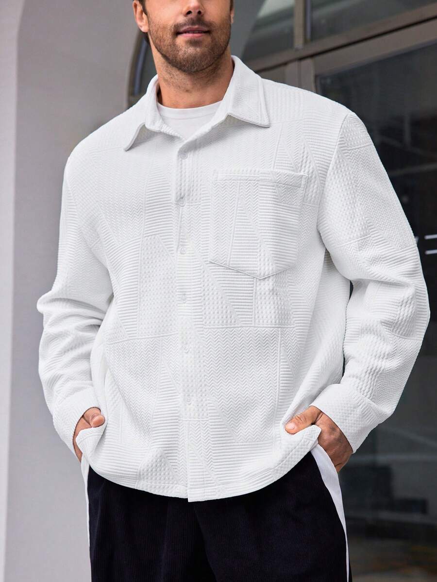 Manfinity Hypemode Men Plus Oversized Pockets Front Long Sleeve Shacket ...