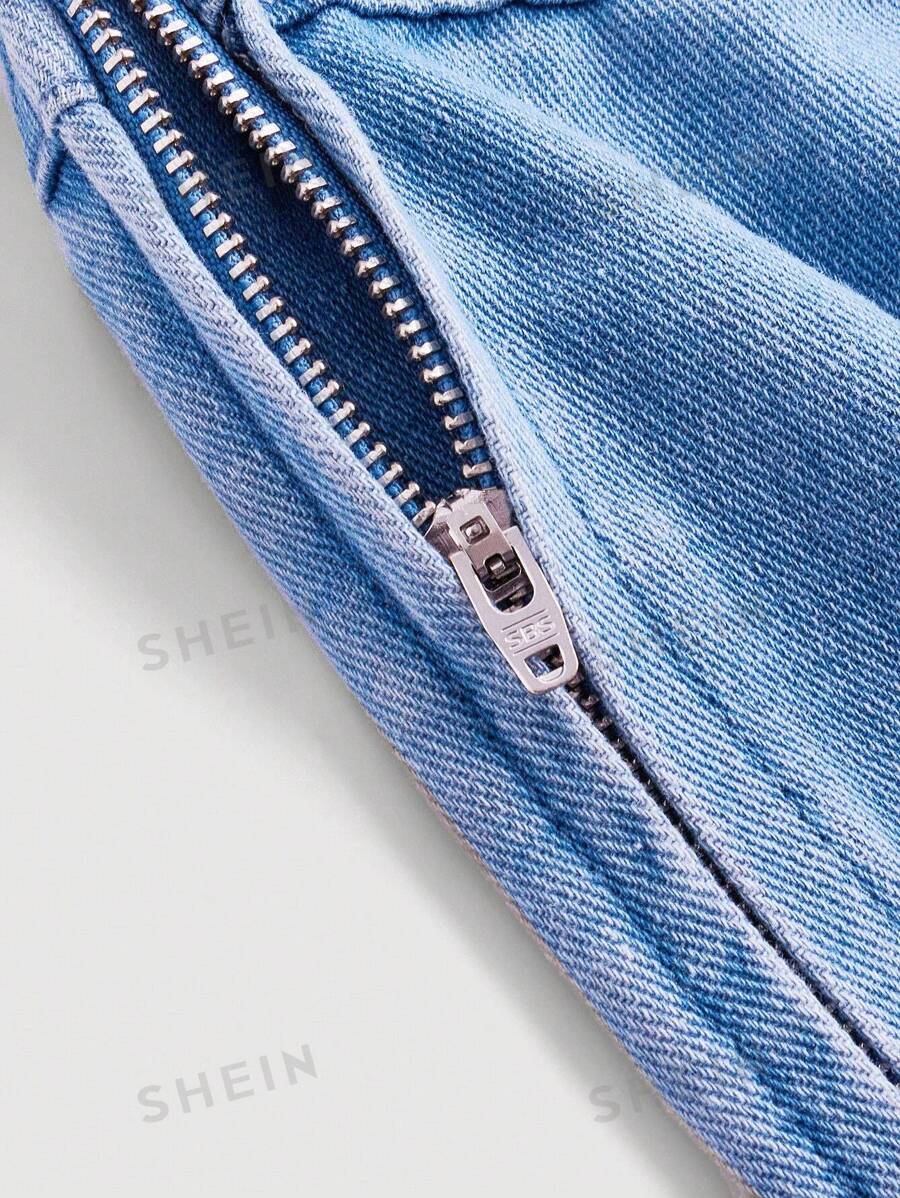 SHEIN MOD Vintage Sweet Tea Break Style Women's Denim Jumpsuit With ...