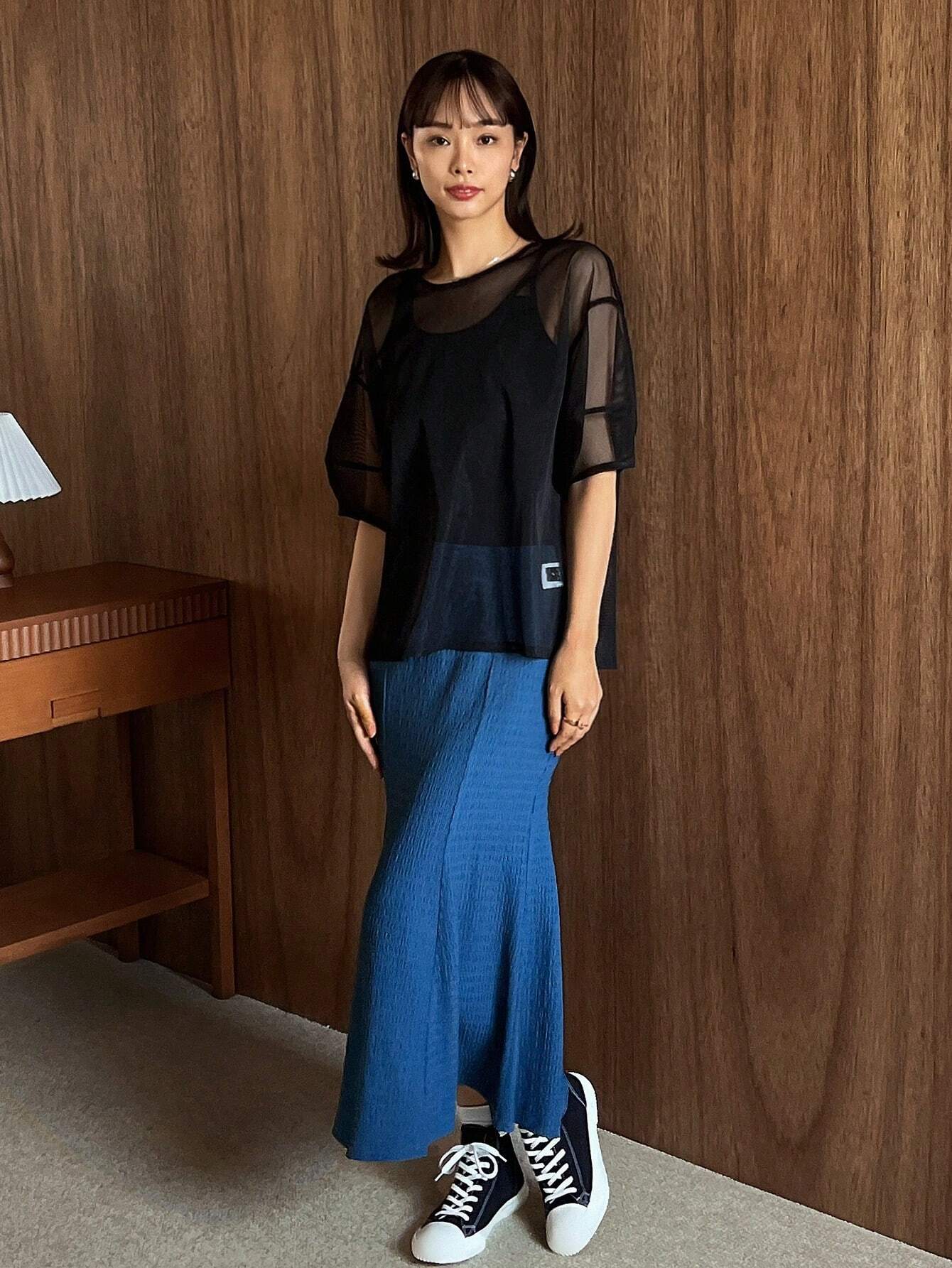 FRIFUL Designer Women's Black Perspective Mesh Blouse | SHEIN USA