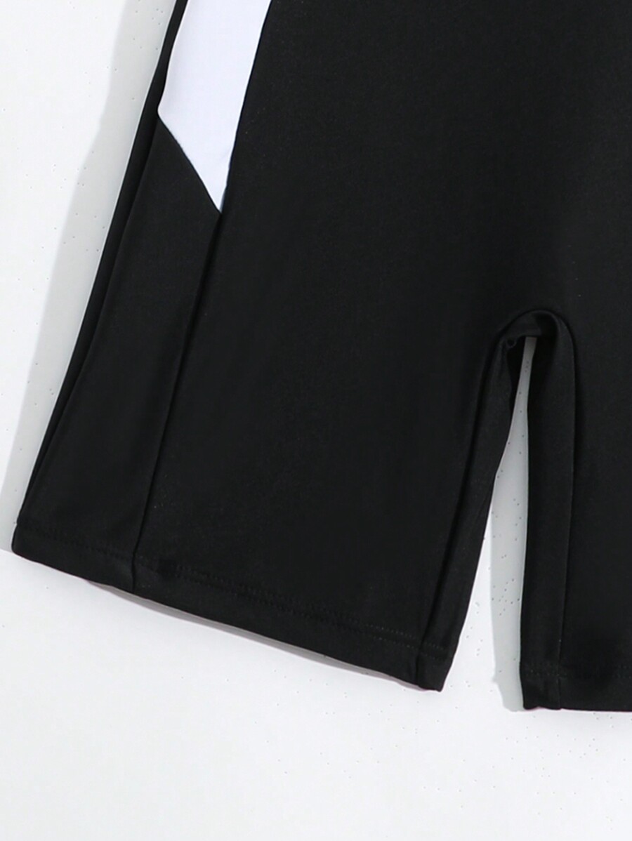 Tween Boys' Colorblocked Short Sleeve Rash Guard Swimsuit With Raglan ...