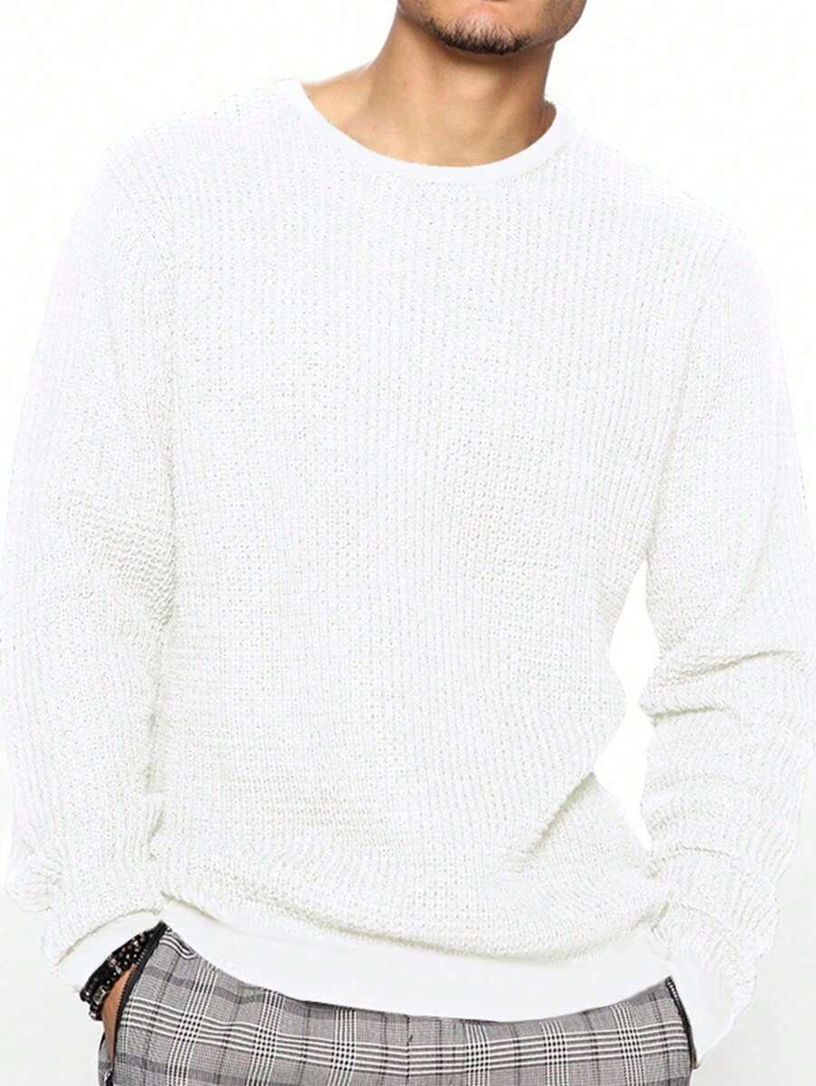 Manfinity Homme Men's Plus Size Long Sleeve T-shirt | SHEIN USA