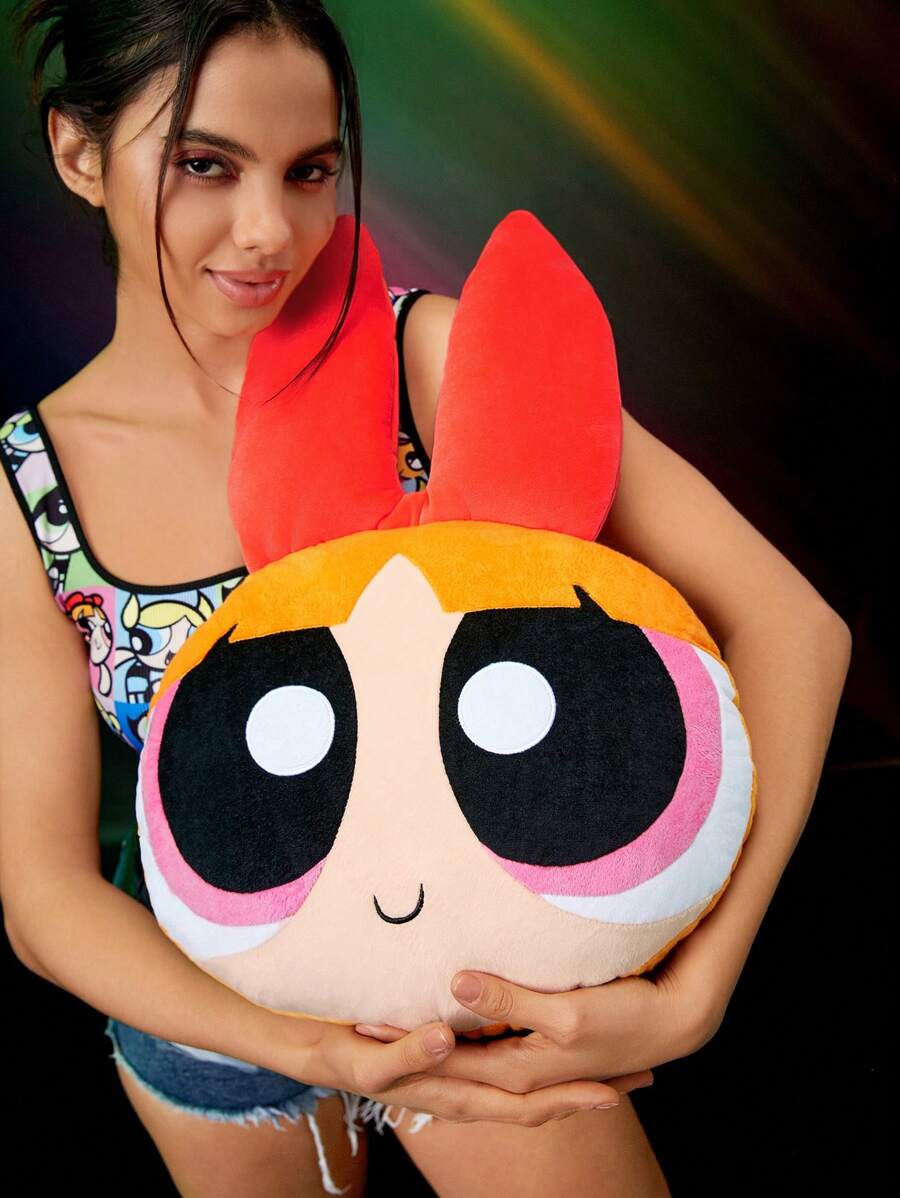 The Powerpuff Girls X Shein Red Plush Girl Shaped Pillow Shein Usa
