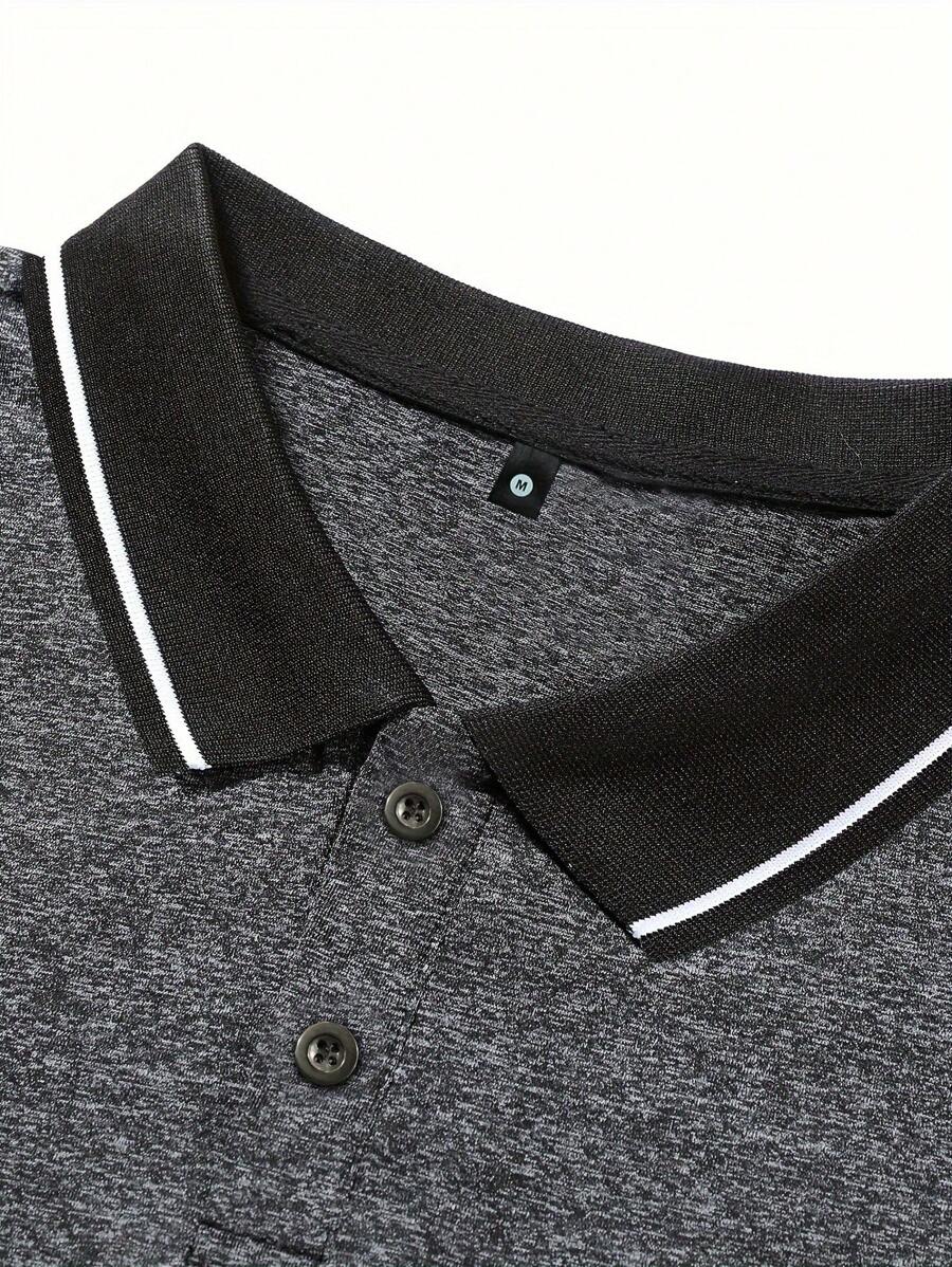 3pcs/Set Men's Summer Solid Color Polo Shirts, Black, Coffee, Grey ...