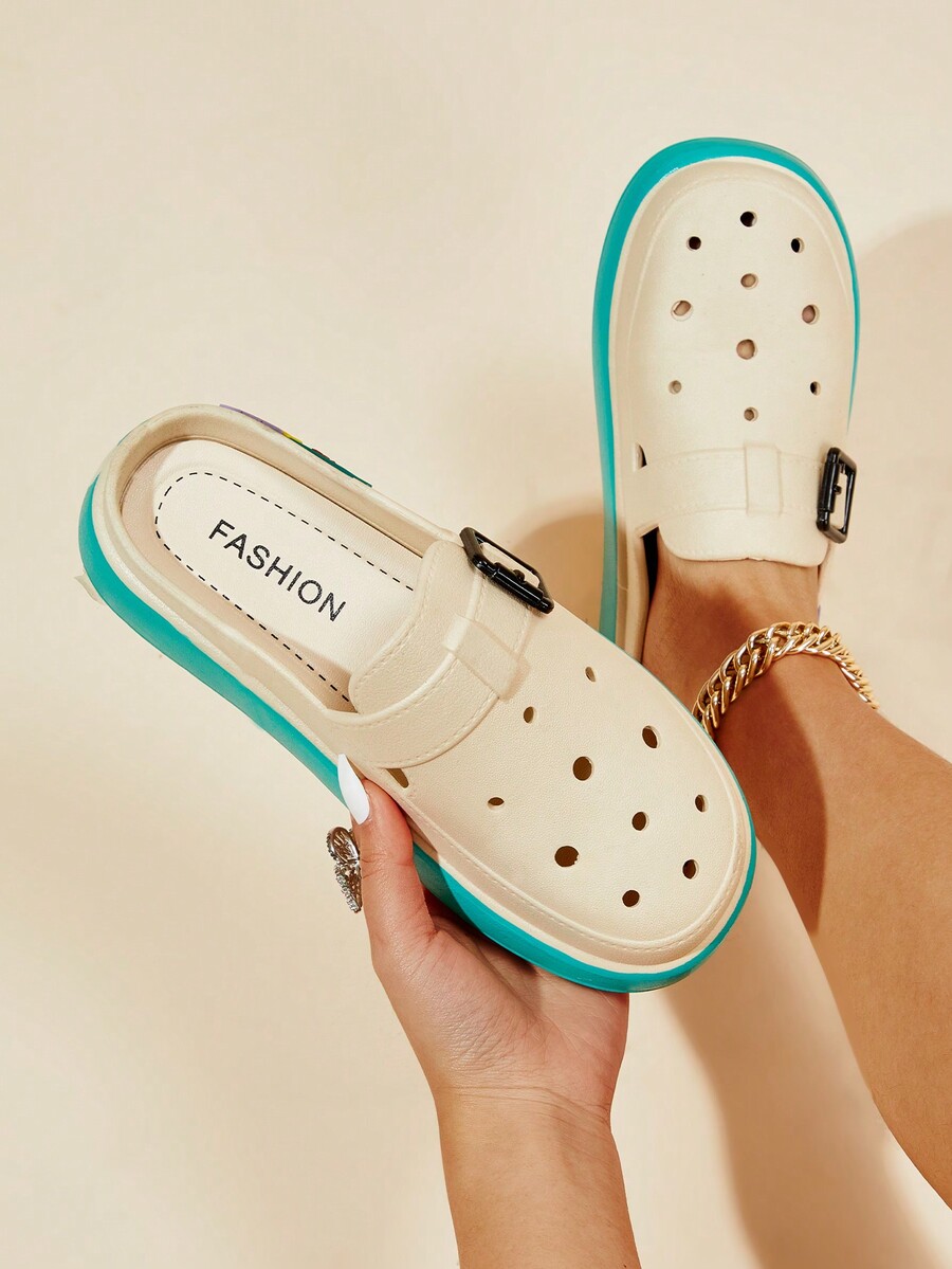 Women's Half Slippers With Anti-Slip Soles And Hollow Out Design, 2024 ...