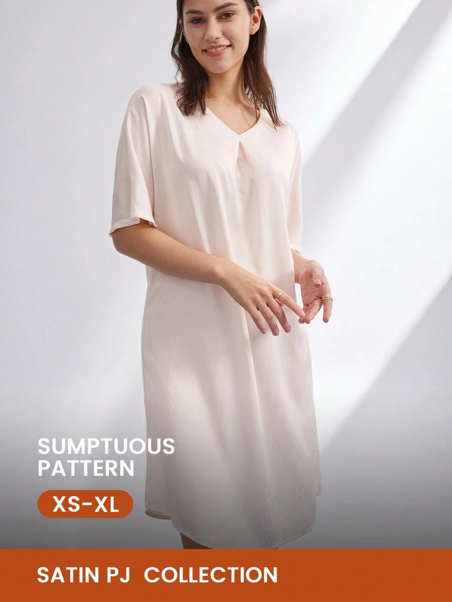 Luvlette Satin Jacquard Nightgown Shein Usa